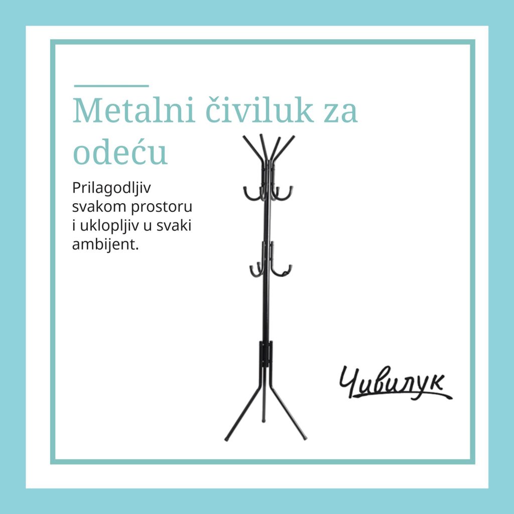 Metalni civiluk za garderobu | 3 seta po 4 kuke